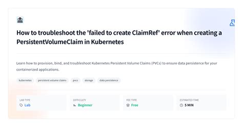 How To Troubleshoot The Failed To Create Claimref Error When Creating A Persistentvolumeclaim