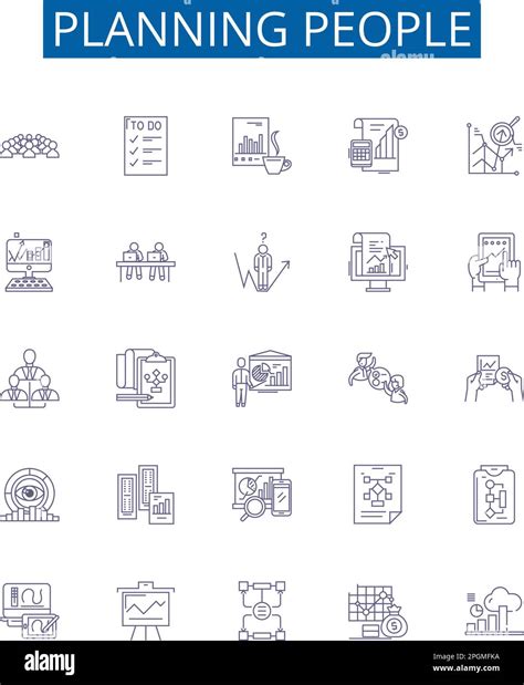 Planning People Line Icons Signs Set Design Collection Of Scheduling Organizing Planning