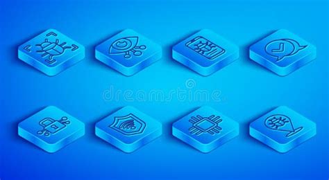 Set Line System Bug Eye Scan On Mobile Shield With Wifi Wireless Processor Microcircuitos Cpu