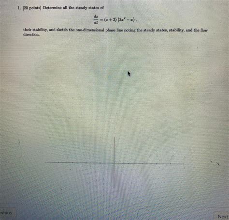 Solved 1 20 Points Determine All The Steady States Of Di