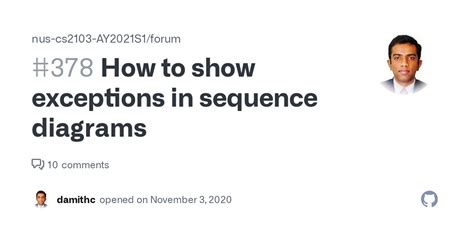 How To Show Exceptions In Sequence Diagrams · Issue 378 · Nus Cs2103 Ay2021s1forum · Github