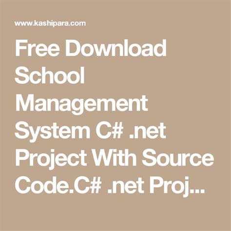 School Management System C Net Project Source Code