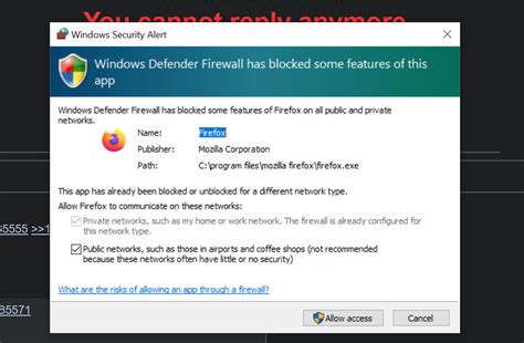 got a windows defender firewall popup after i clicked a link is this