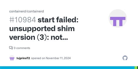 Start Failed Unsupported Shim Version 3 Not Implemented · Issue