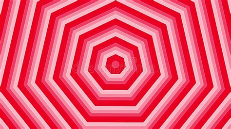 Red Bold Circles Simple Flat Geometric On White Background Loop Rounds Heptagonal Radio Waves