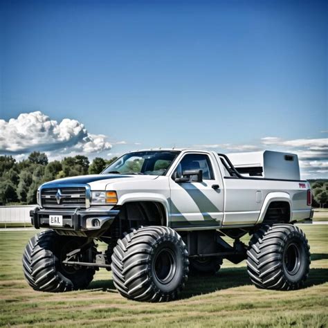 White Monster Truck Premium Ai Generated Image