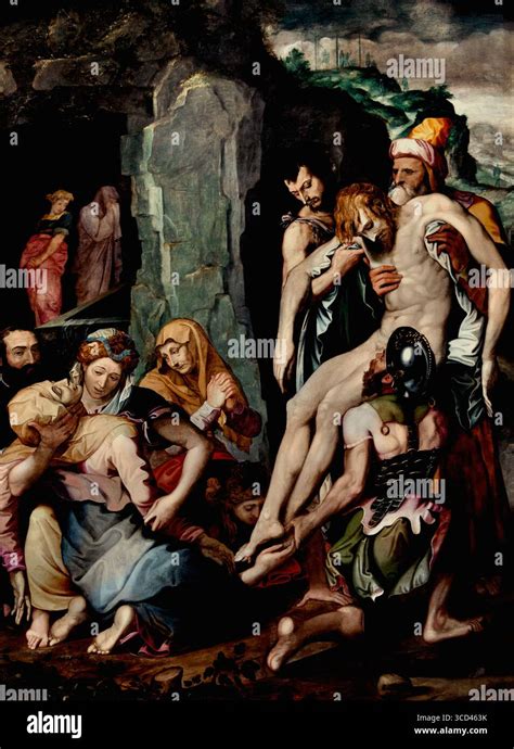 The Entombment Of Christ 1545 50 By Conte Jacopino Del 1510 98 Italy
