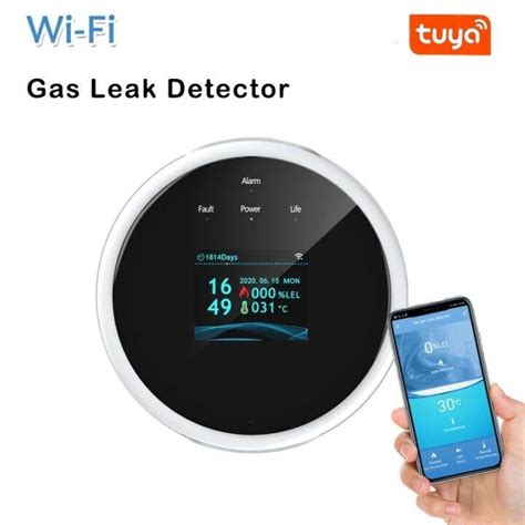Tuya Smart Wifi Combustible Gas Leak Detector Natural Gas Ch4 Lpg Sensor Lcd Display Methane