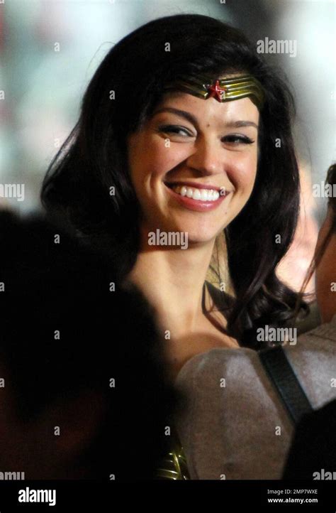 Adrianne Palicki Films Scenes For Her New Movie Wonder Woman On Set Overnight During The