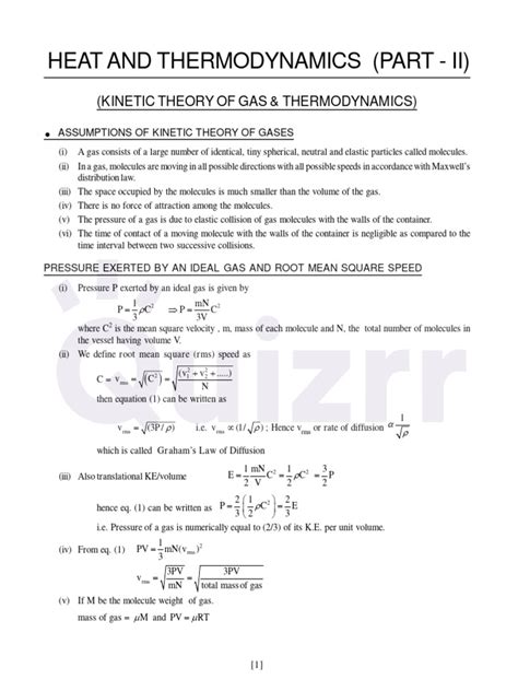 12 Heat Part2 Formula Sheets Quizrr Pdf Gases Heat