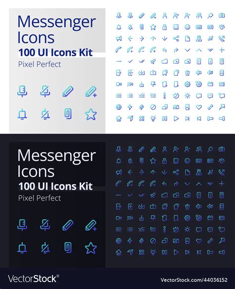 Messenger Pixel Perfect Gradient Linear Ui Icons Vector Image