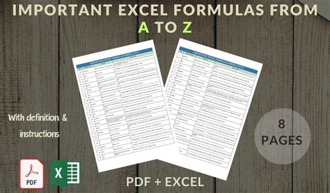 Microsoft Excel Formulas Printable Excel Formula Cheat Sheet Workbook Productivity Excel