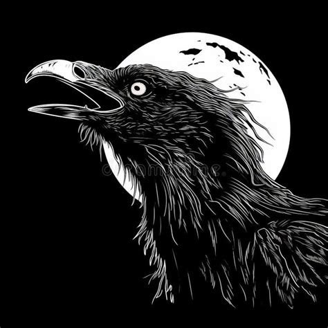 Werewolf Silhouette Stencil Art For Wood Block Printing Design Stock