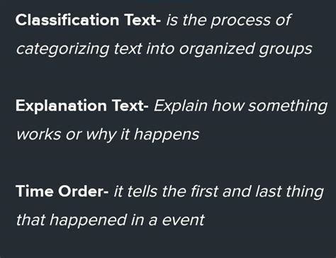 A Time Order B Enumeration Text C Explanation Text D Classification