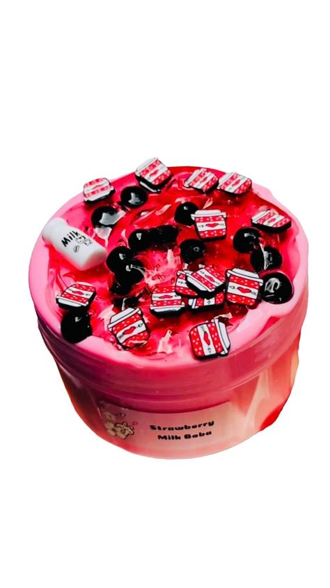 Strawberry Milk Boba Slime For Boba Drink Lover Slime T For Foodie