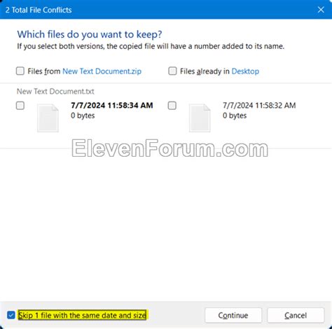 Replace Skip Or Keep Both Files In File Name Conflict Dialog In Windows 11 Windows 11 Forum