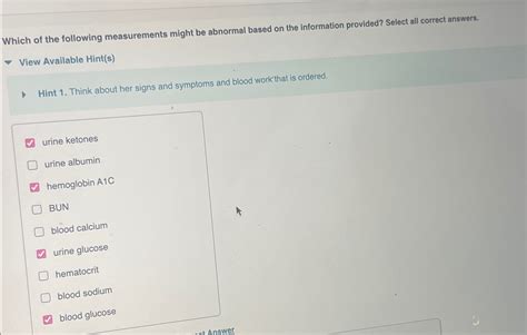 Which Of The Following Measurements Might Be Abnormal