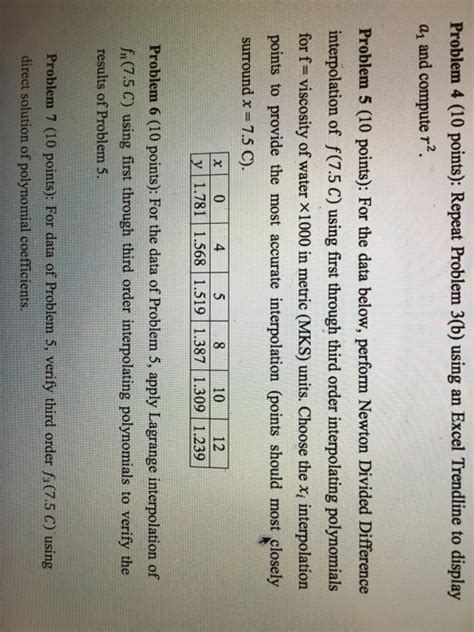 Solved Problem 6 10 Points For The Data Of Problem 5