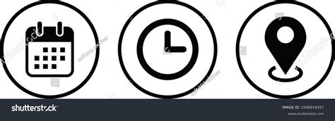 Set Time Date Address Icon Event Stock Vector Royalty Free 2546919357 Shutterstock