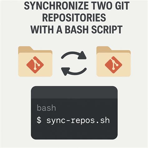 synchronize two git repositories with a bash script a simple solution