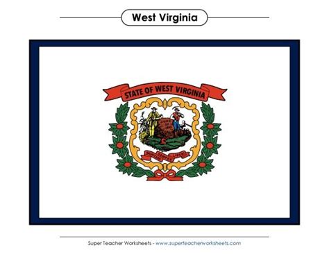 West Virginia State Flag Full Color Version Printable States
