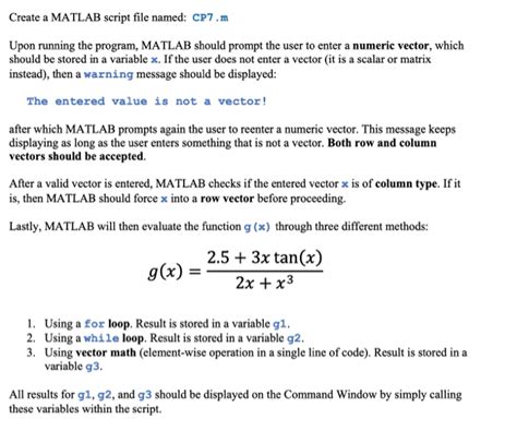 Create A Matlab Script File Named Cp7mupon Running