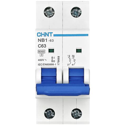 Chint 179667 Nb1 63 Circuit Breaker 2p C6 6ka 6a 240v 415v Rapid