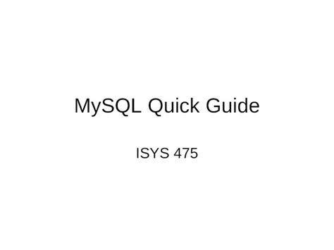 Ppt Mysql Quick Guide Dokumentips