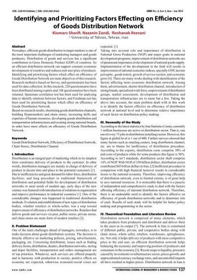 Identifying And Prioritizing Factors Effecting On Efficiency