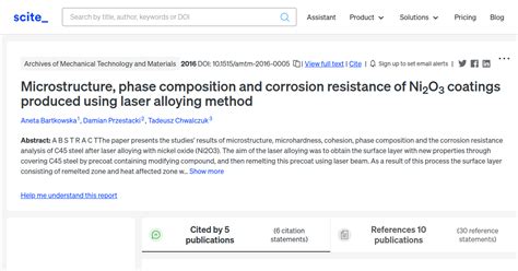 Microstructure Phase Composition And Corrosion Resistance Of Ni 2 O 3 Coatings Produced Using