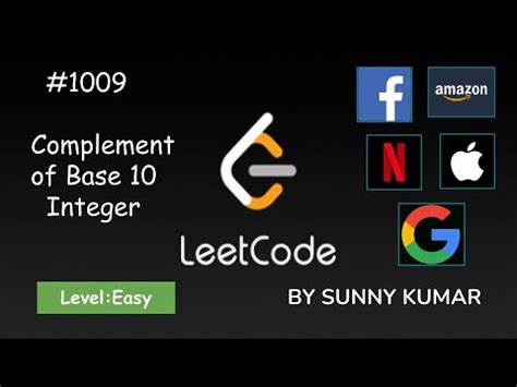 Complement Of Base 10 Integer Bits 1009 LeetCode Day 04 YouTube