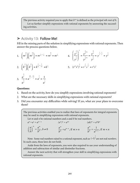 Grade 9 Mathematics Unit 4zero Exponents Negative Integral Exponents
