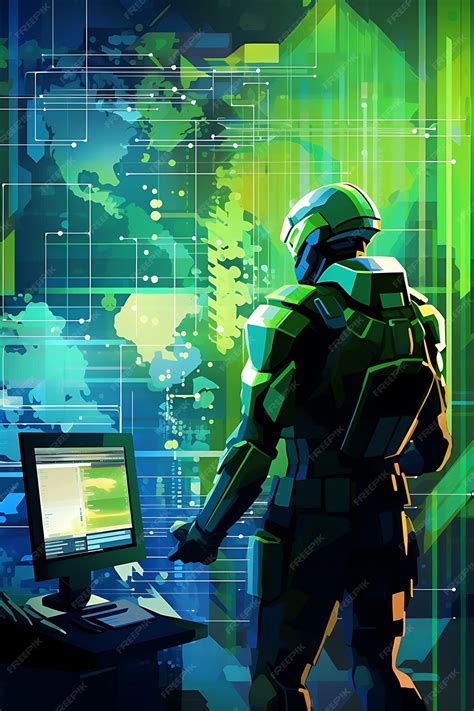 Premium Ai Image Intelligence Analyst Soldier Analyzing Data