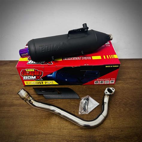 Bom Rangsit Bomx Exhaust Pipe For Click Titanium Tip 195cc Shopee