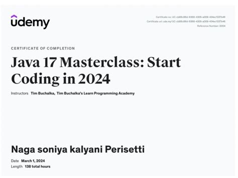 Naga Soniya Kalyani Perisetti On Linkedin Udemy Javaprogramming