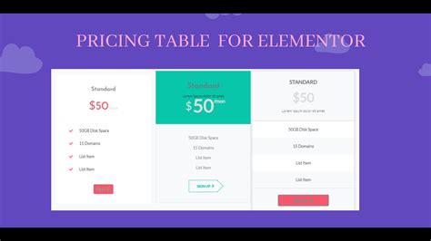 Custom Pricing Table Addon For Elementor Free YouTube