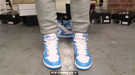 Air Jordan 1 High Og Retro Unc On Feet Video At Exclucity Youtube