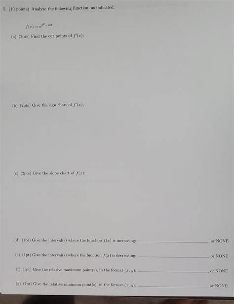 Solved 5 10 Points Analyze The Following Function As