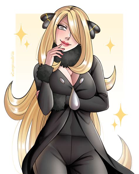 Rule 34 1girls Arm Under Breasts Blonde Hair Cleavage Cynthia Pokemon Dangerousbride Female