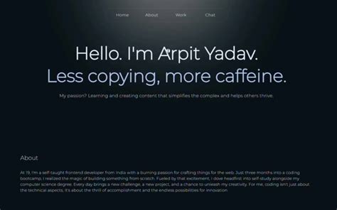 Arpit Yadav On Linkedin Portfolio Frontend Javascript Reactjs Tailwindcss
