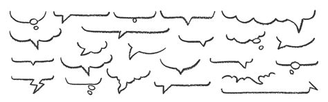 귀여운 크레용 프레임 말풍선 세트입니다 하단 부분 벡터 일러스트 레이 션 0명에 대한 스톡 벡터 아트 및 기타 이미지 0명 구름 귀여운 Istock