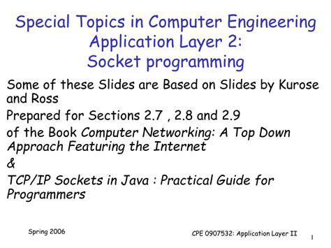 Ppt Special Topics In Computer Engineering Application Layer 2 Socket Programming Powerpoint