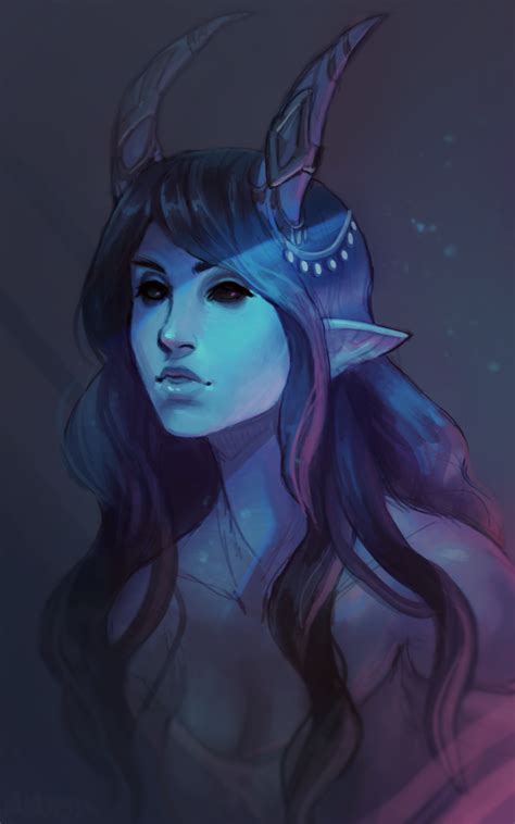 Oc Art Portrait Of Descant Tiefling Ice Sorceress Rdnd