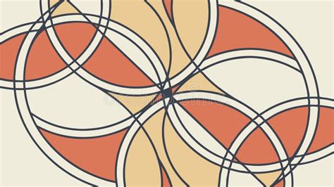 Abstract Interlocking Geometric Patterns With Circular Motifs Vector