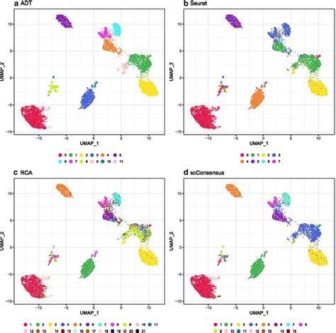 Adt Based Clustering Of The Pbmc Data Set Ad Umaps Anchored In De