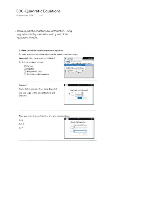 Gdc Quadratic Equations Pdf