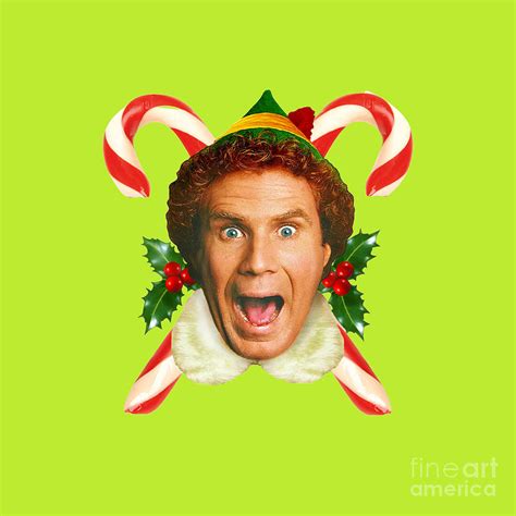 Buddy Elf And Candy Canes Exclusive Drawing By Tiffany D Mitchell