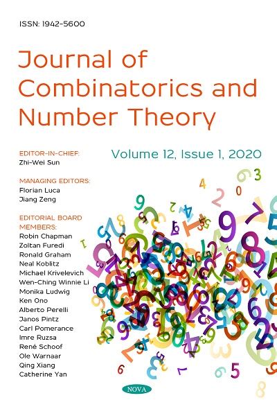 Volume 12 Issue 1 Journal Of Combinatorics And Number Theory Nova Science Publishers
