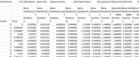Data Export Csv External Optitrack Documentation