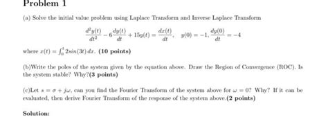 Solved A Solve The Initial Value Problem Using Laplace Chegg